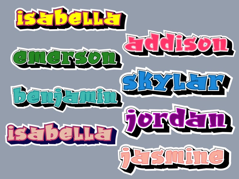 Graffiti Customizable Name/word Sticker. School/childcare/college/work ...