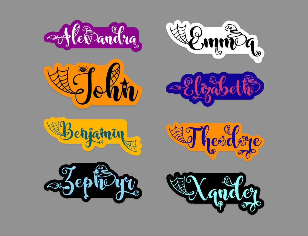 Halloween Name Stickers. Water / Scratch Resistant. Custom Name. Water ...