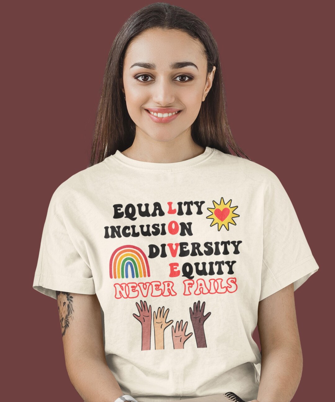 Equality Inclusion Diversity Equity Love Never Fails T-shirt, Human ...