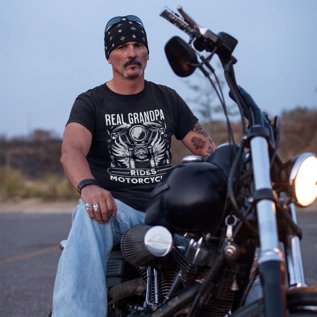 Real Grandpa Rides Motorcycles T-shirt: Biker Grandpa Gift - Etsy