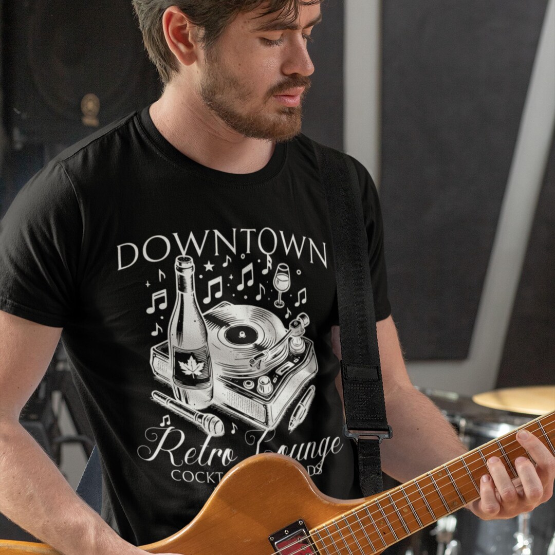 Downtown Retro Lounge T-shirt: Vintage Cocktail Bar Design - Etsy