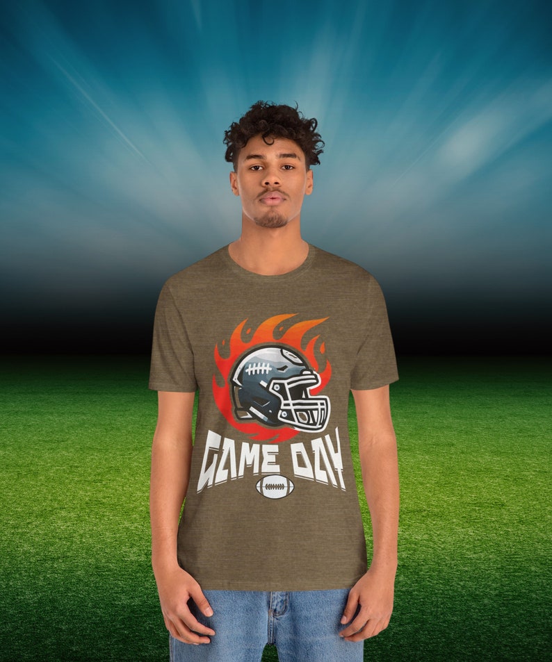 Game Day Football Helmet Flame T-shirt: Handmade Fan Apparel - Etsy