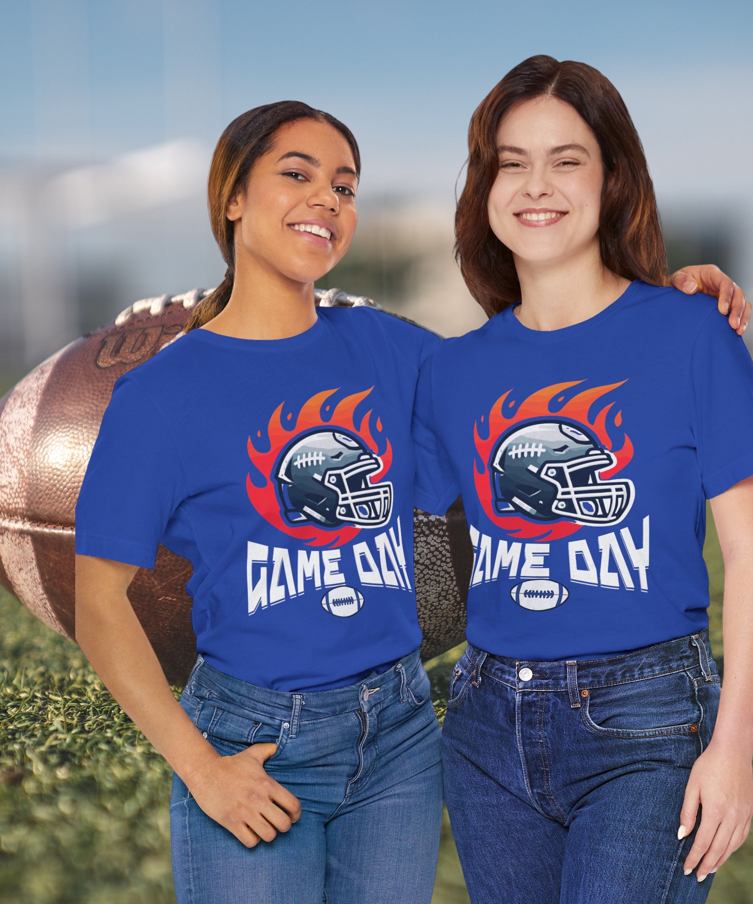 Game Day Football Helmet Flame T-shirt: Handmade Fan Apparel - Etsy