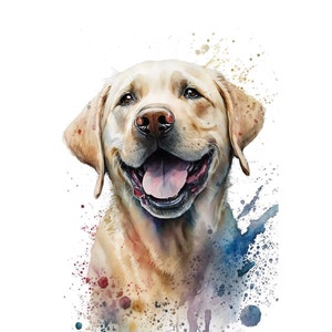 Labrador Retriever Art Print | Watercolor Dog Portrait (digital ...
