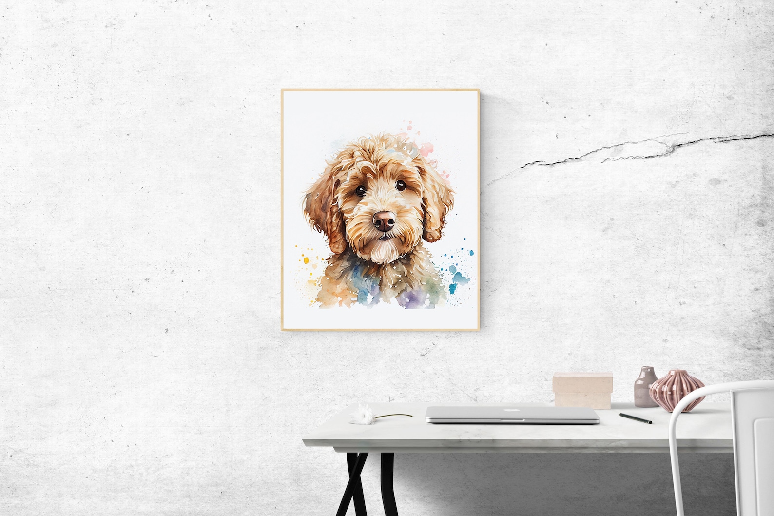Goldendoodle Watercolor Portrait Art Print (digital Download) - Etsy