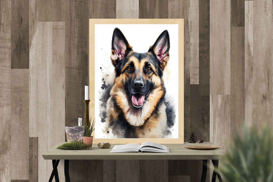 Digital Download German Shepherd Gift for His German Shepherd Dad Art for German Shepherd Art I ...