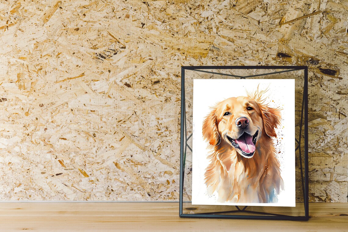 Digital Download Golden Retriever Gift for Her Golden Retriever Mom Art for Golden Retriever Art ...