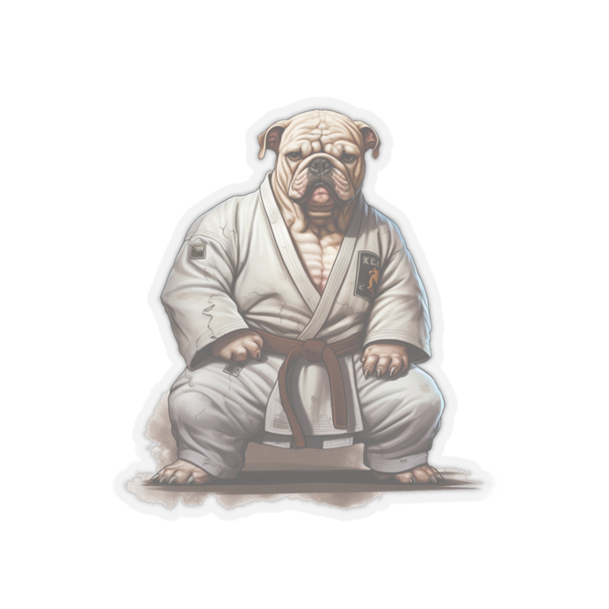 Martial Arts Bulldog Puppy Dog - Jiu Jitsu BJJ Judo Karate - Decal ...