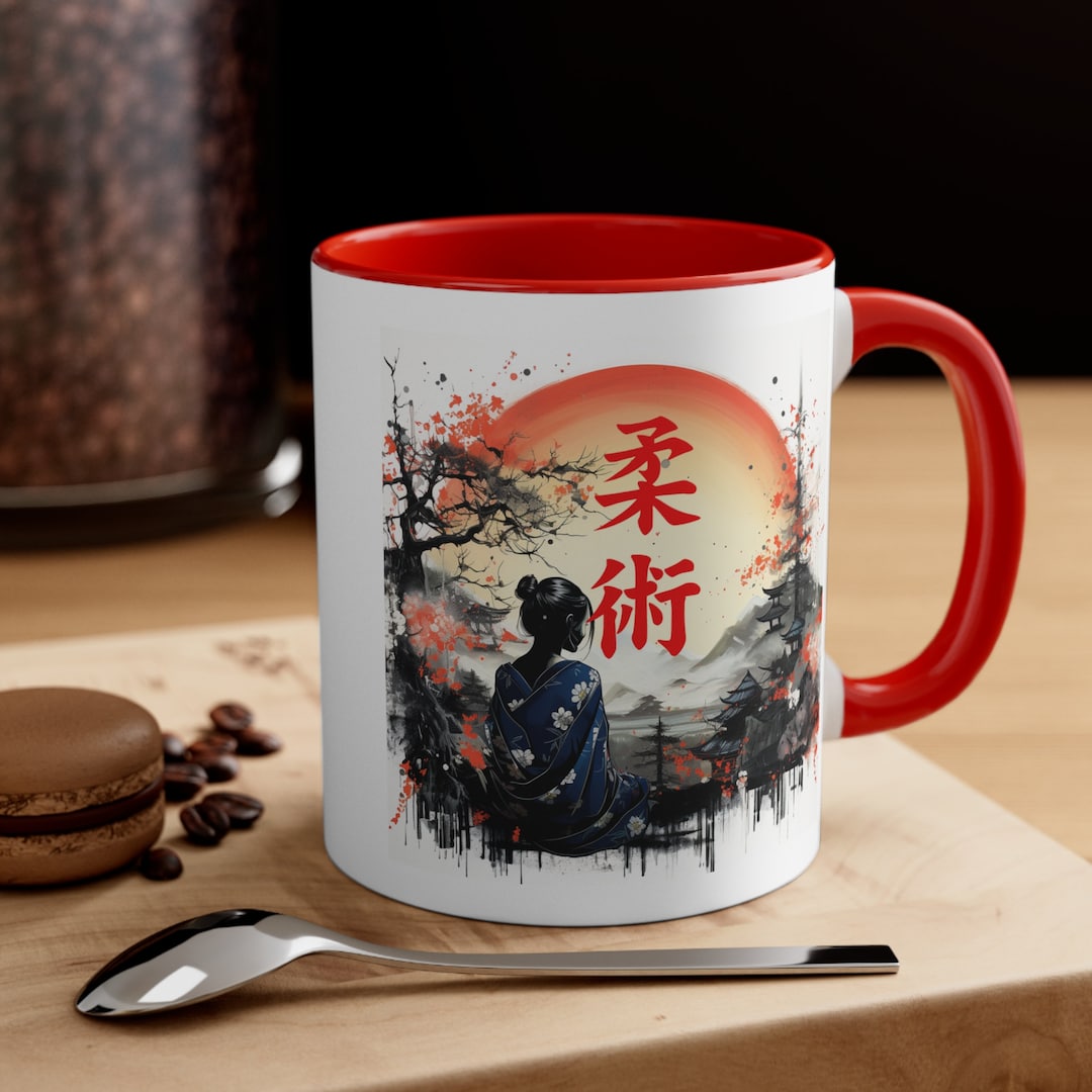 Japanese Art Kanji Jiu Jitsu BJJ Coffee Mug, 11oz - Etsy