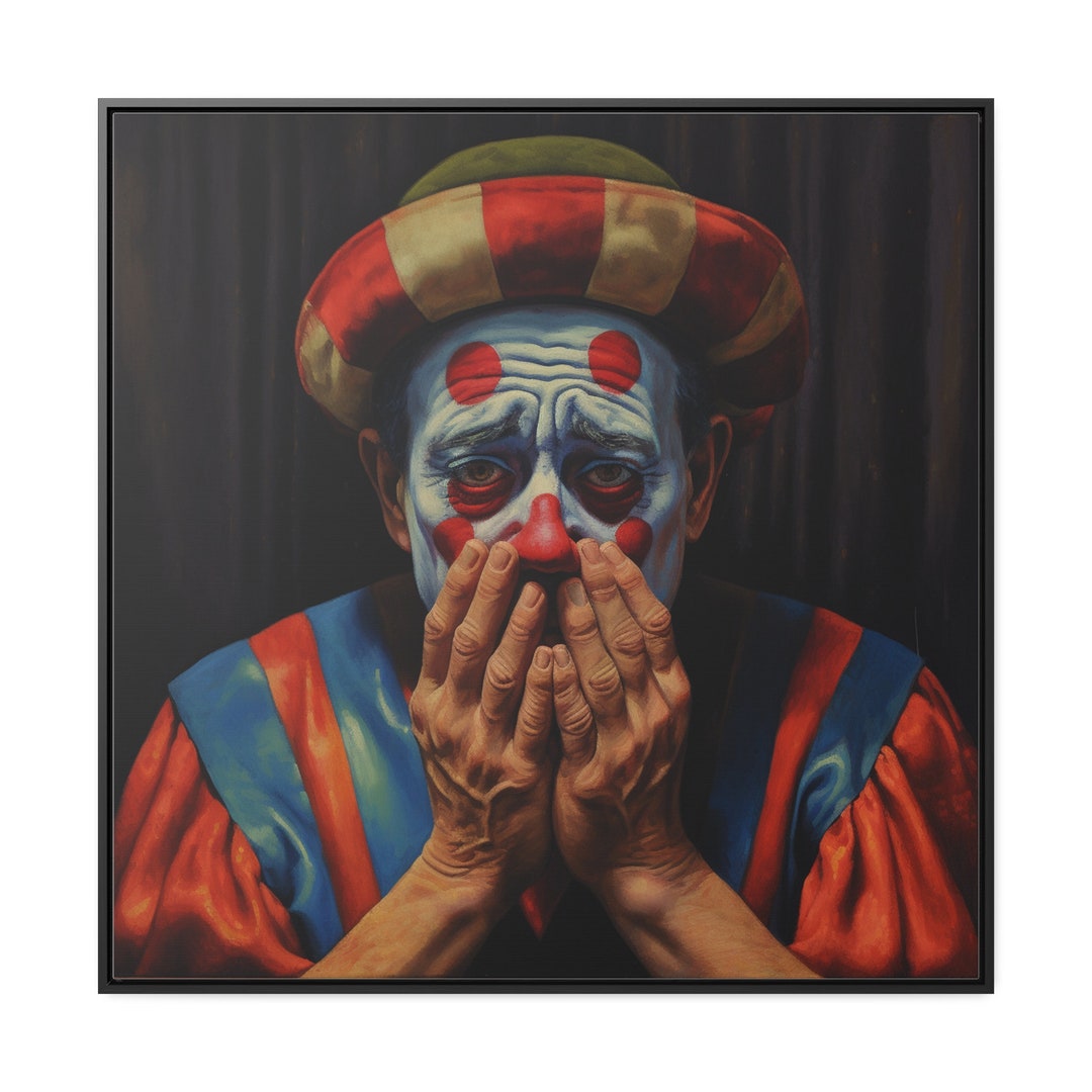 Sad Day for A Sad Clown - Gallery Canvas Wraps, Square Frame - Etsy