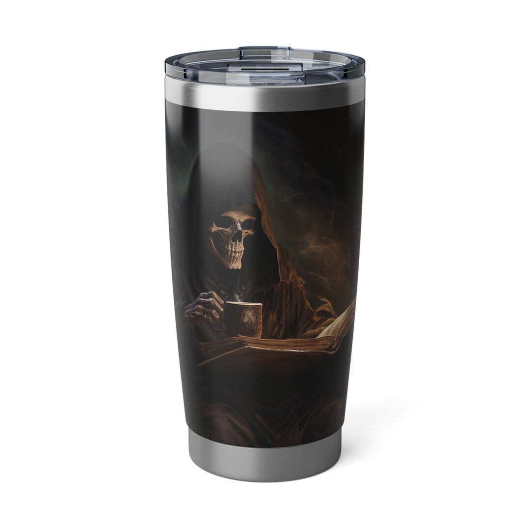 Grim Reaper Reading A Good Book With Coffee Tea Vagabond 20oz Tumbler ...