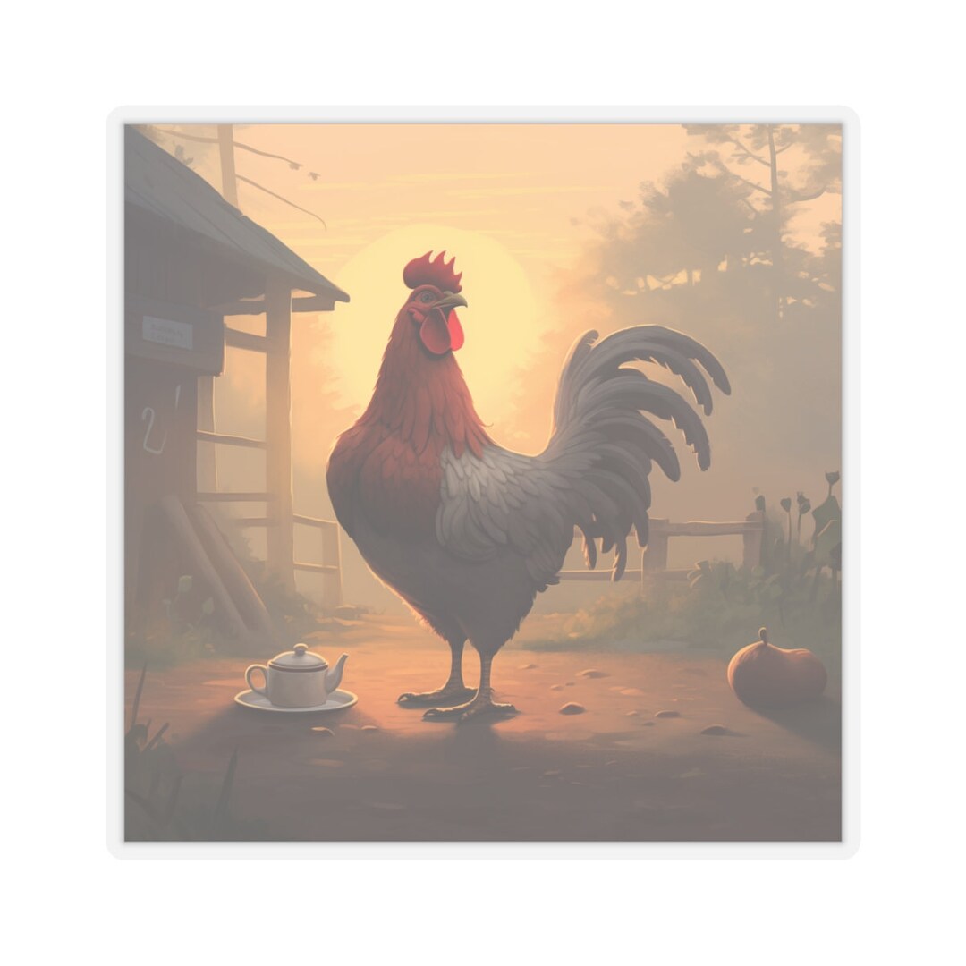 Rooster Ready to Concur the Day Decal Sticker - Etsy