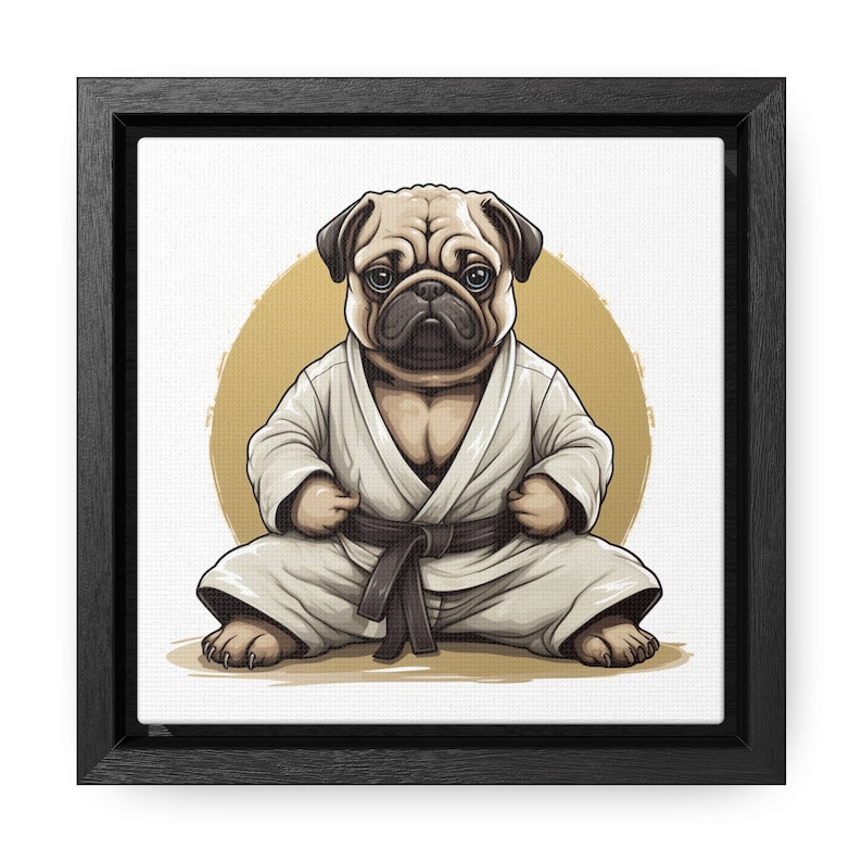 Martial Art Pug - Jiu Jitsu BJJ Judo Karate - Gallery Canvas Wraps ...
