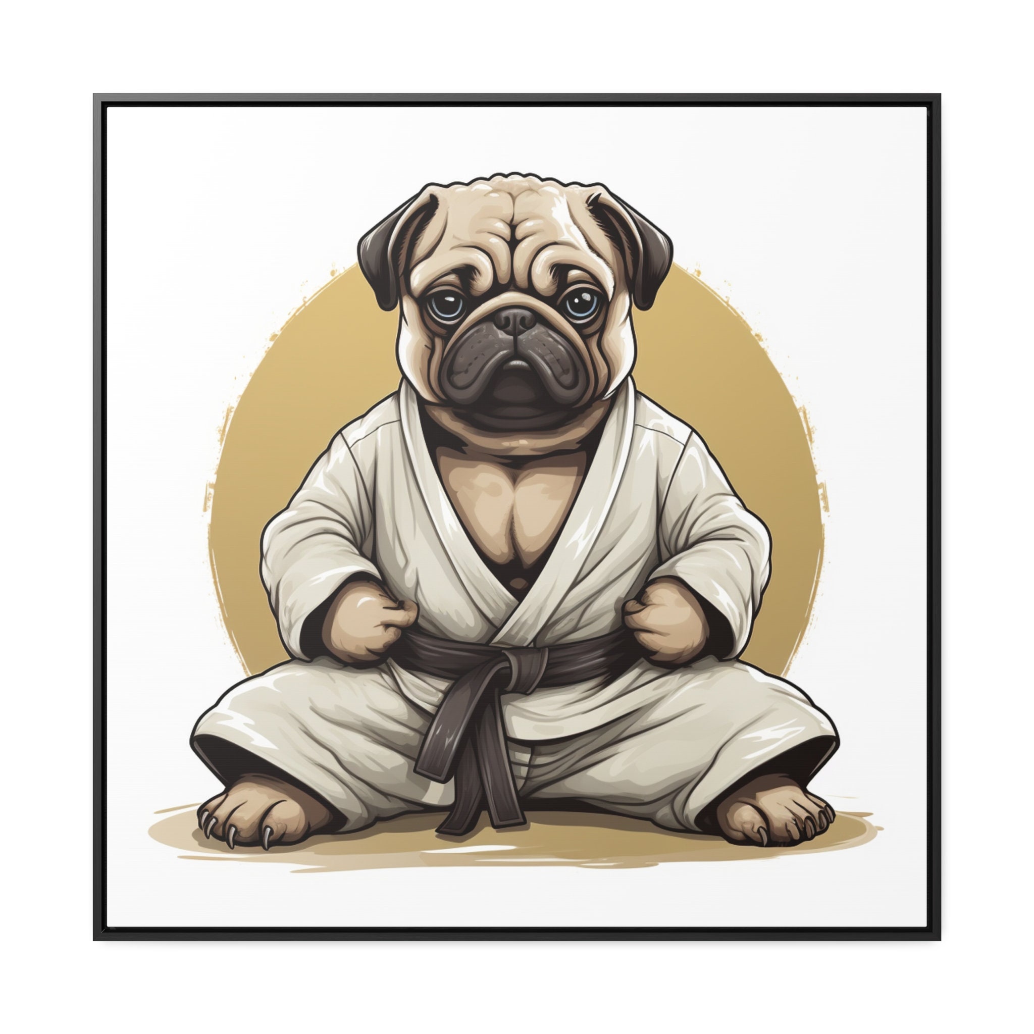 Martial Art Pug - Jiu Jitsu BJJ Judo Karate - Gallery Canvas Wraps ...