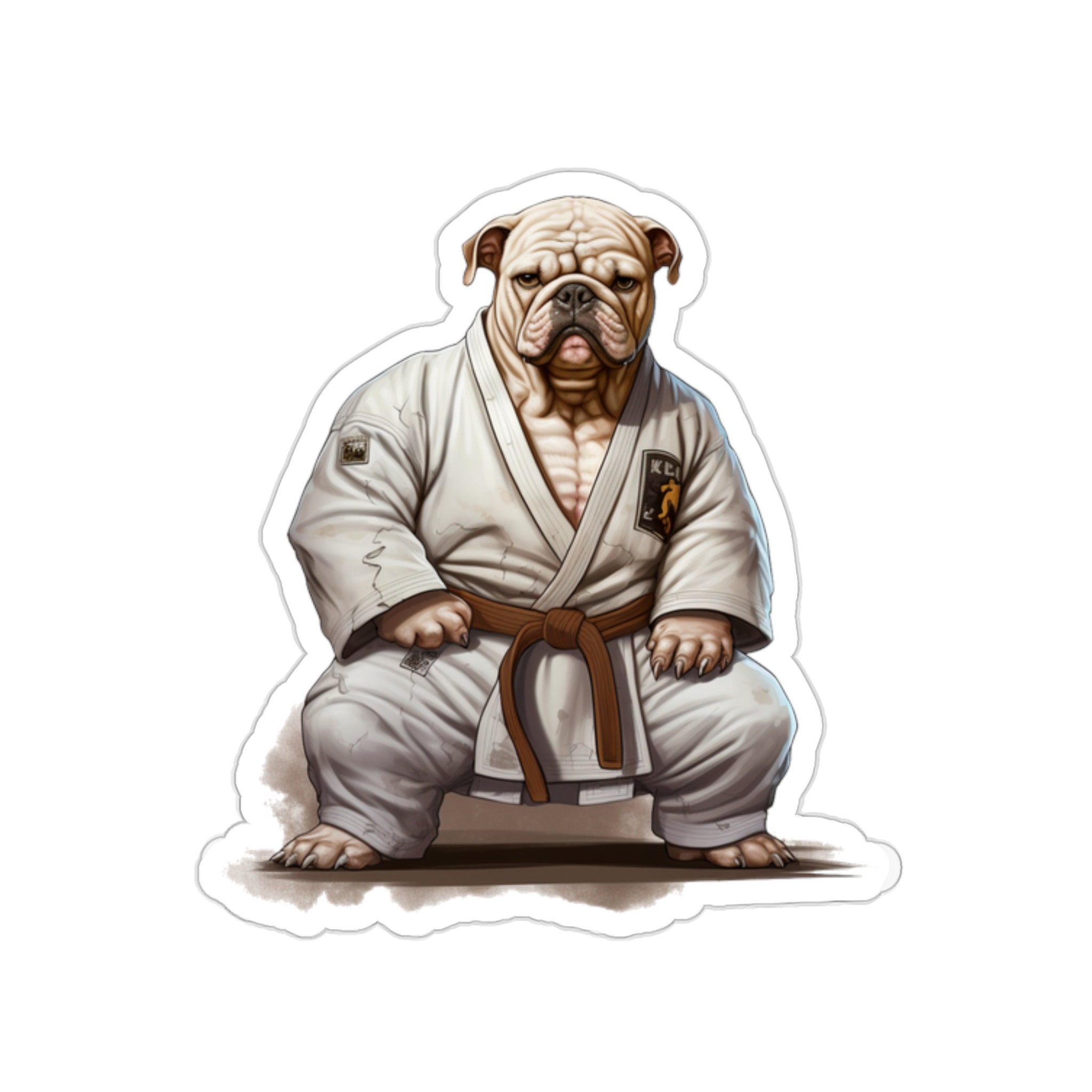 Martial Arts Bulldog Puppy Dog Jiu Jitsu BJJ Judo Karate Decal Sticker ...