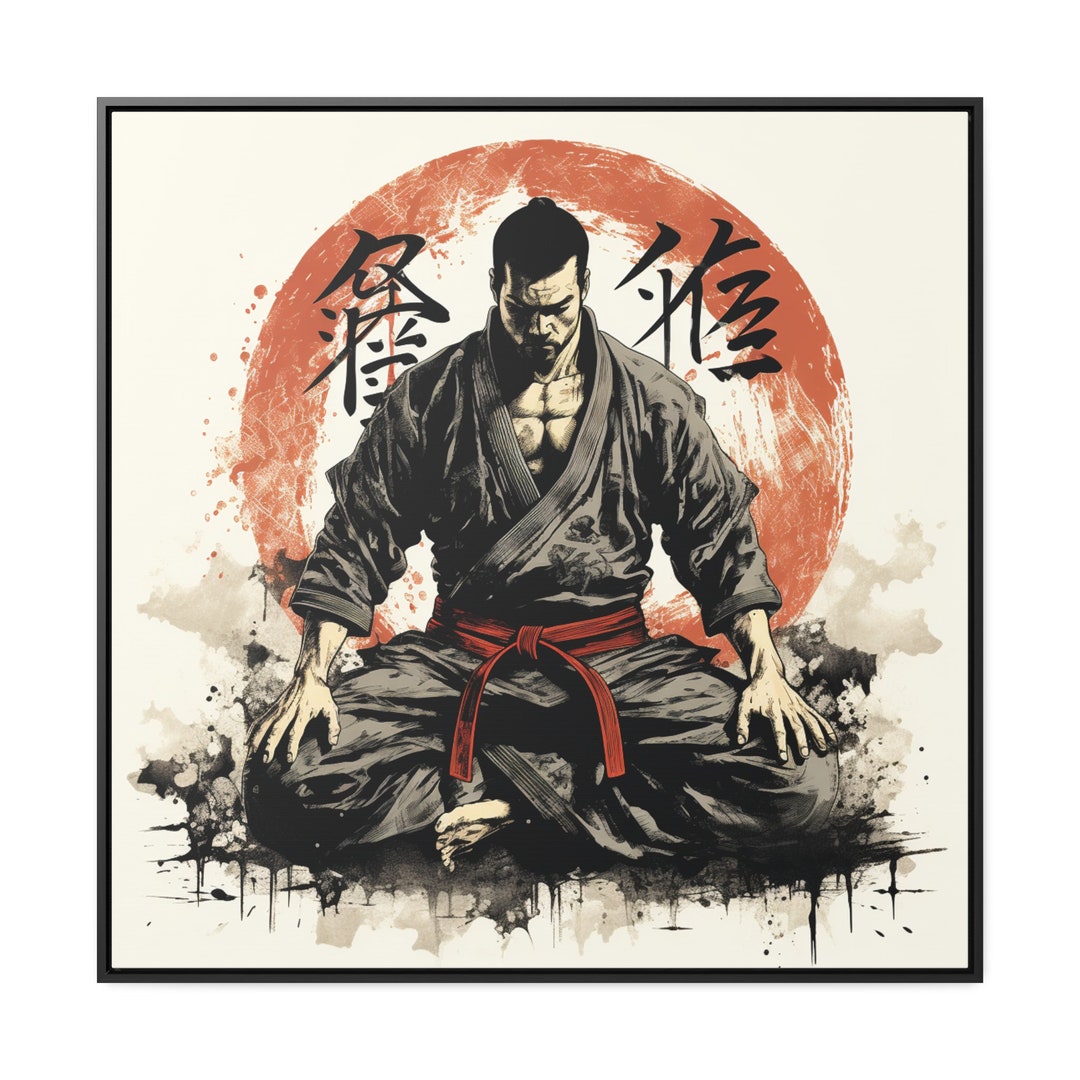 Jiu Jitsu Kanji BJJ Framed Canvas Wall Art - Etsy