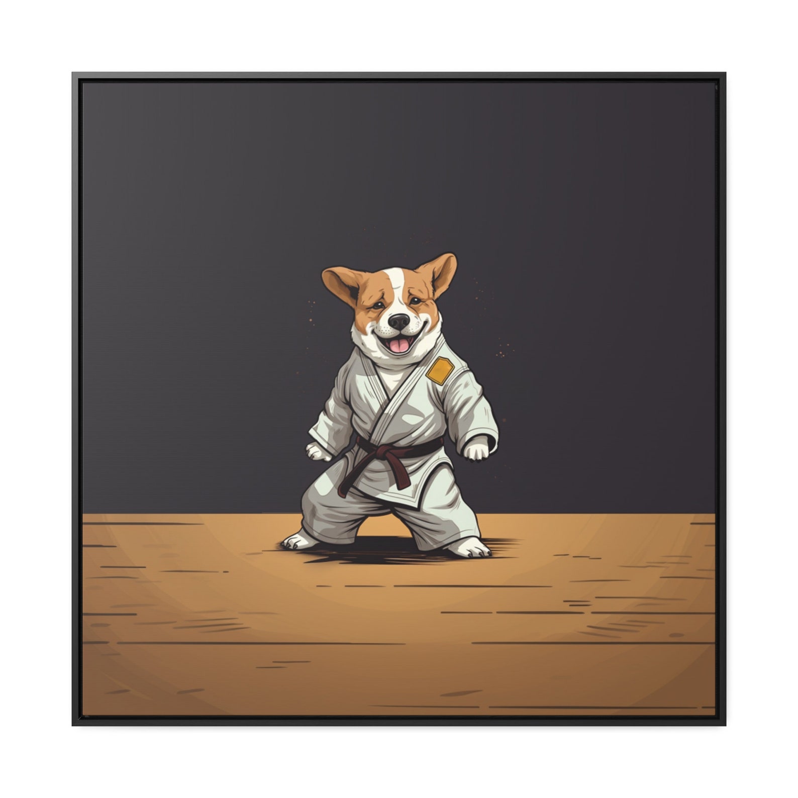 Martial Art Corgi - Jiu Jitsu BJJ Judo Karate - Gallery Canvas Wraps ...
