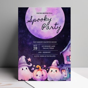 Editable Halloween Party Invitation, Canva Template, Printable, Instant ...
