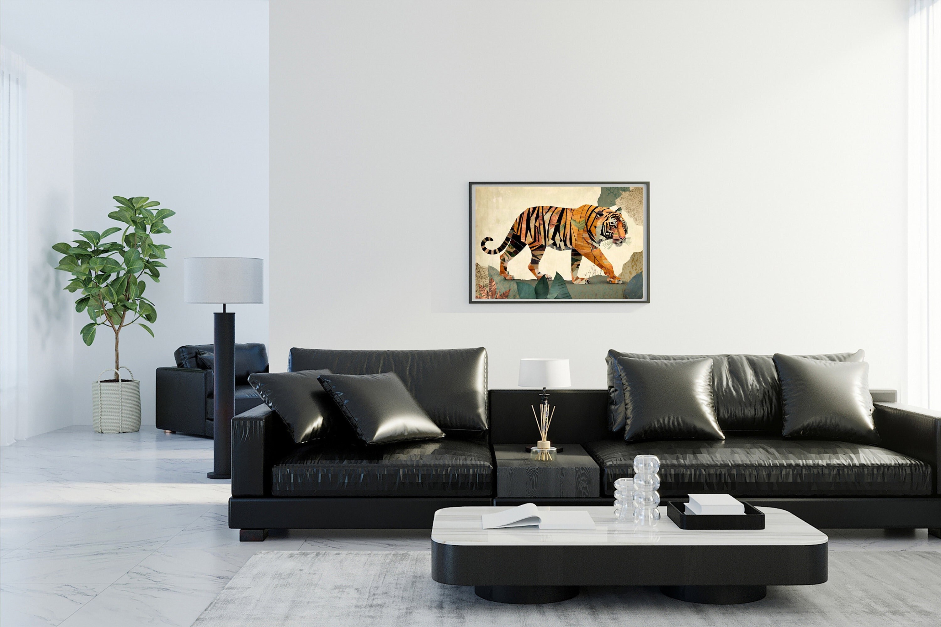 The Tiger, Digital Printable, Patchwork College of Tiger, Forest ...