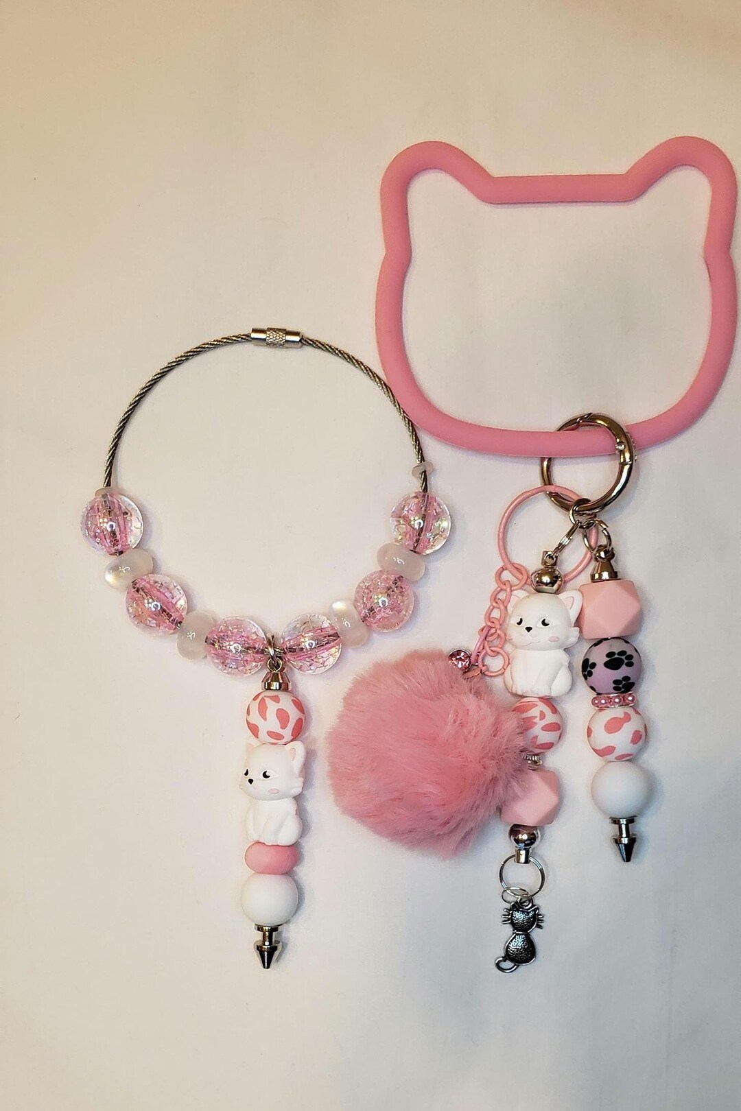 Beaded Bag Charm and Keychain Matching Set. - Etsy