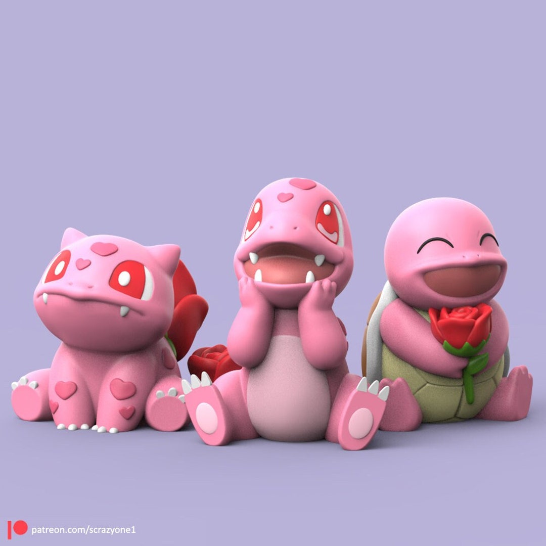 Charmander Bulbasaur Squirtle San Valentine Pokemon Version - Etsy