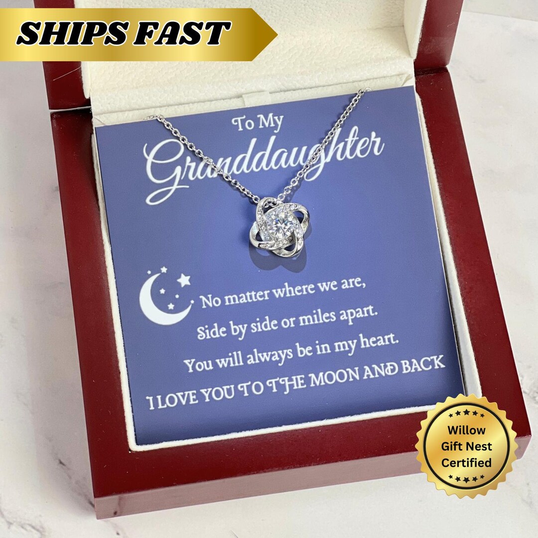 To My Granddaughter Necklace, Grandparent Gift for Granddaughter, Moon ...