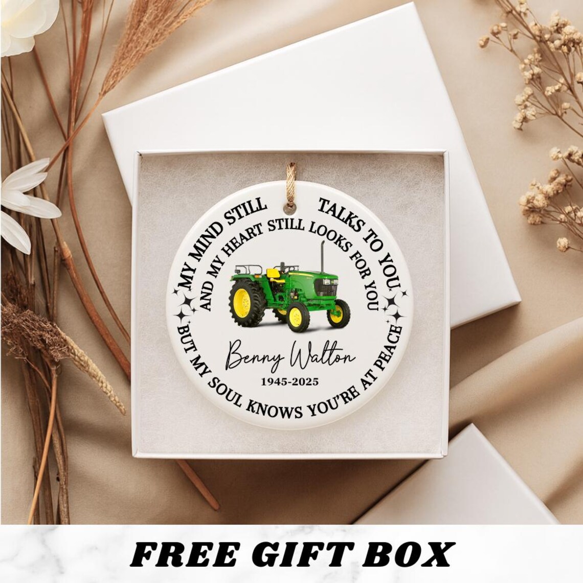 Tractor Memorial Ornament – Personalized Remembrance Ornament With Name ...