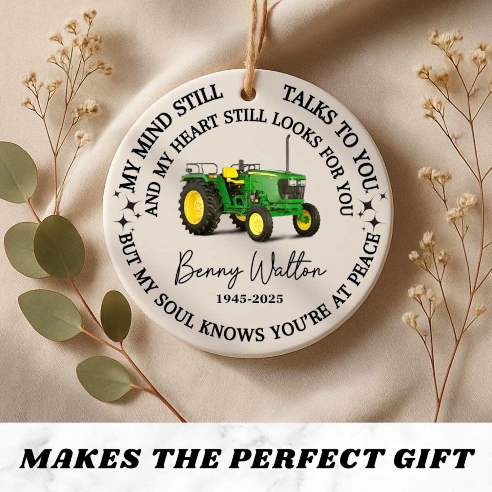 Tractor Memorial Ornament – Personalized Remembrance Ornament With Name ...