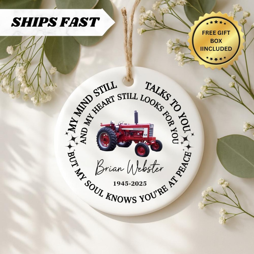 Tractor Memorial Ornament – Personalized Remembrance Ornament With Name ...