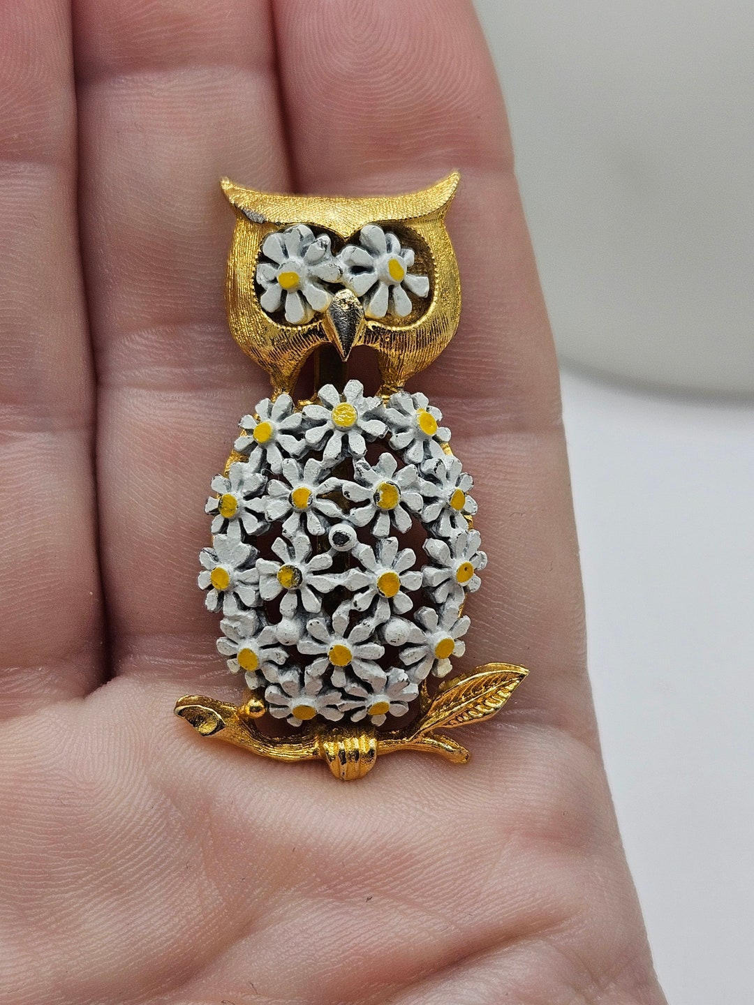 Wonderful Vintage 1960s-1970s Mid Century Mod Retro Floral DAISY OWL ...