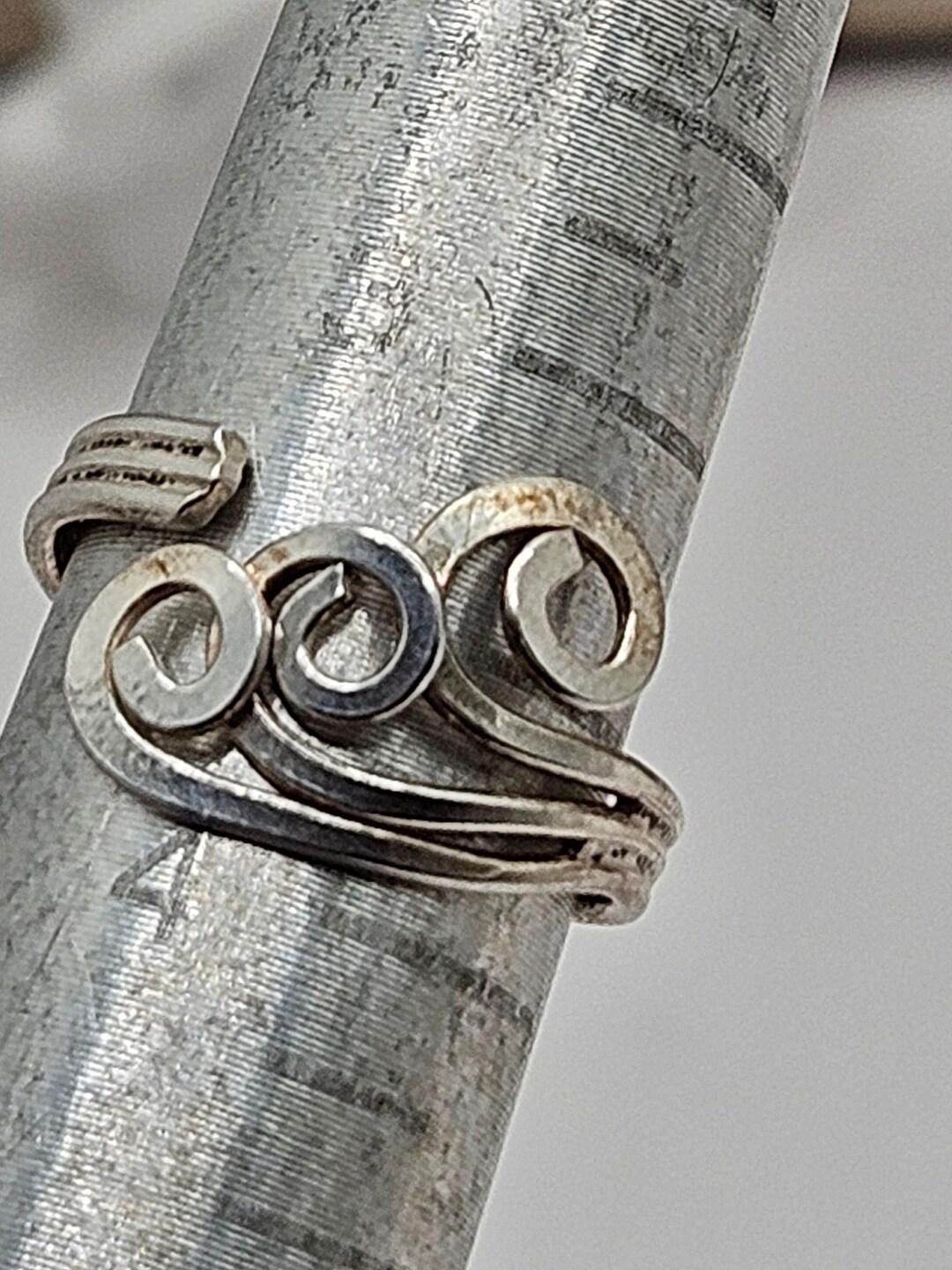 Vintage 1990s-early 00s Retro Signed 925 Sterling SILVER TOE RING Wire ...