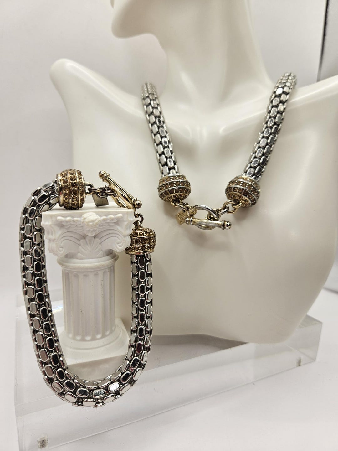 Early 2000s Y2k Signed BANANA REPUBLIC JEWELRY Set 2 Pc Chunky Beaded ...