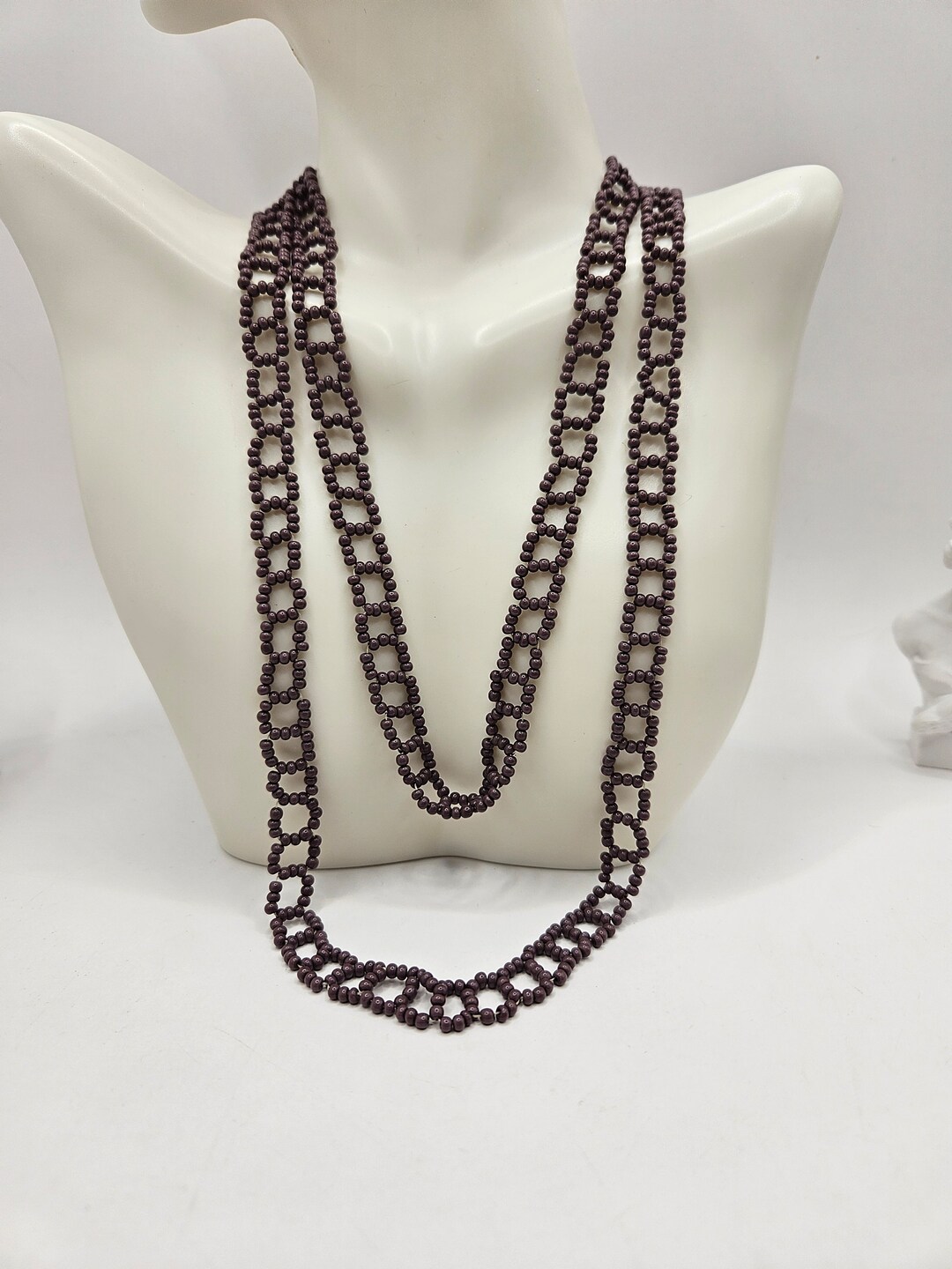 Unique Ooak Handmade Beaded LOVE BEADS NECKLACE Mid Century 60s 70s ...
