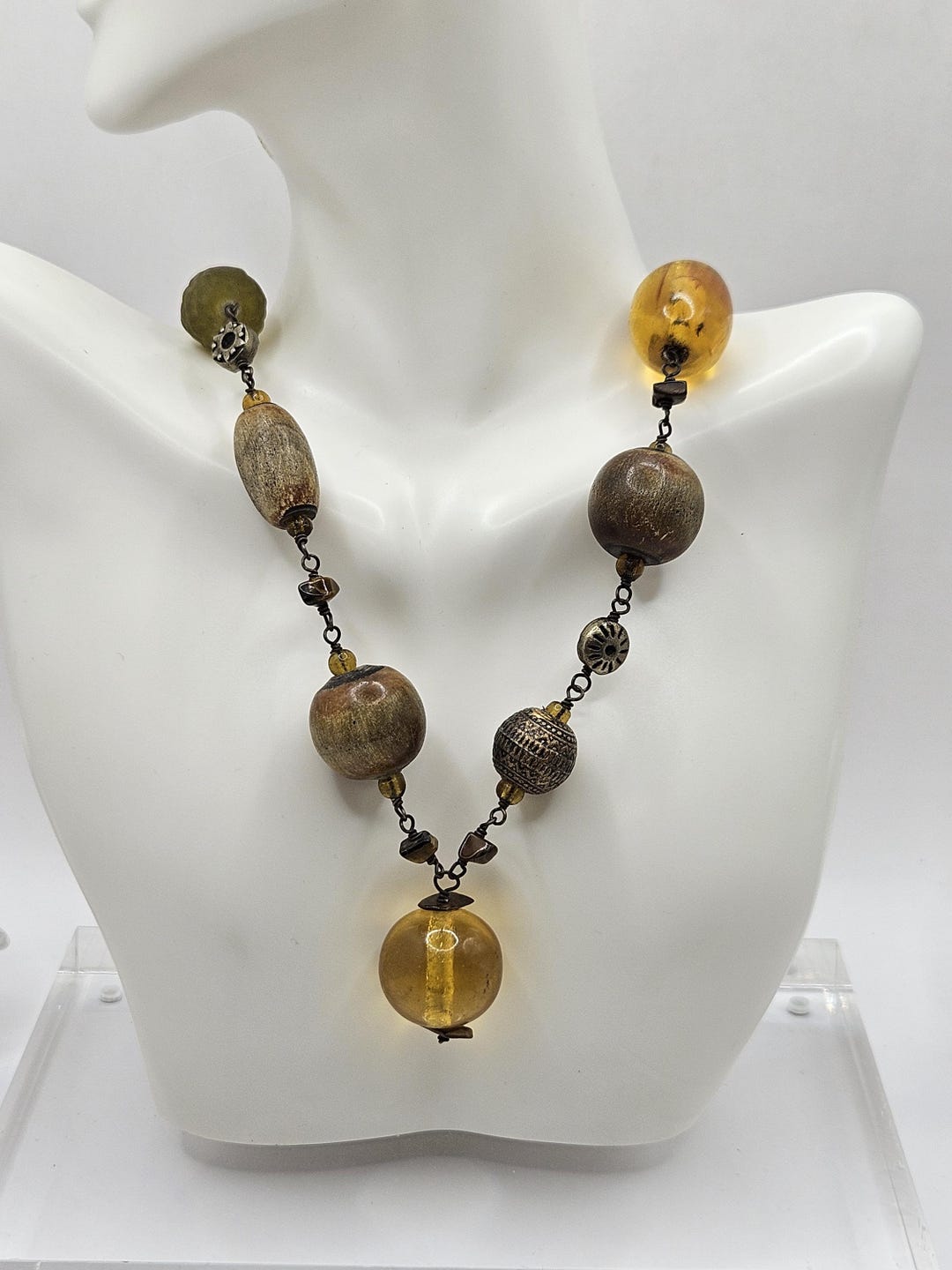 Wonderful Natural Bohemian 1990s Early 00s Retro Chunky 18 BEADED ...