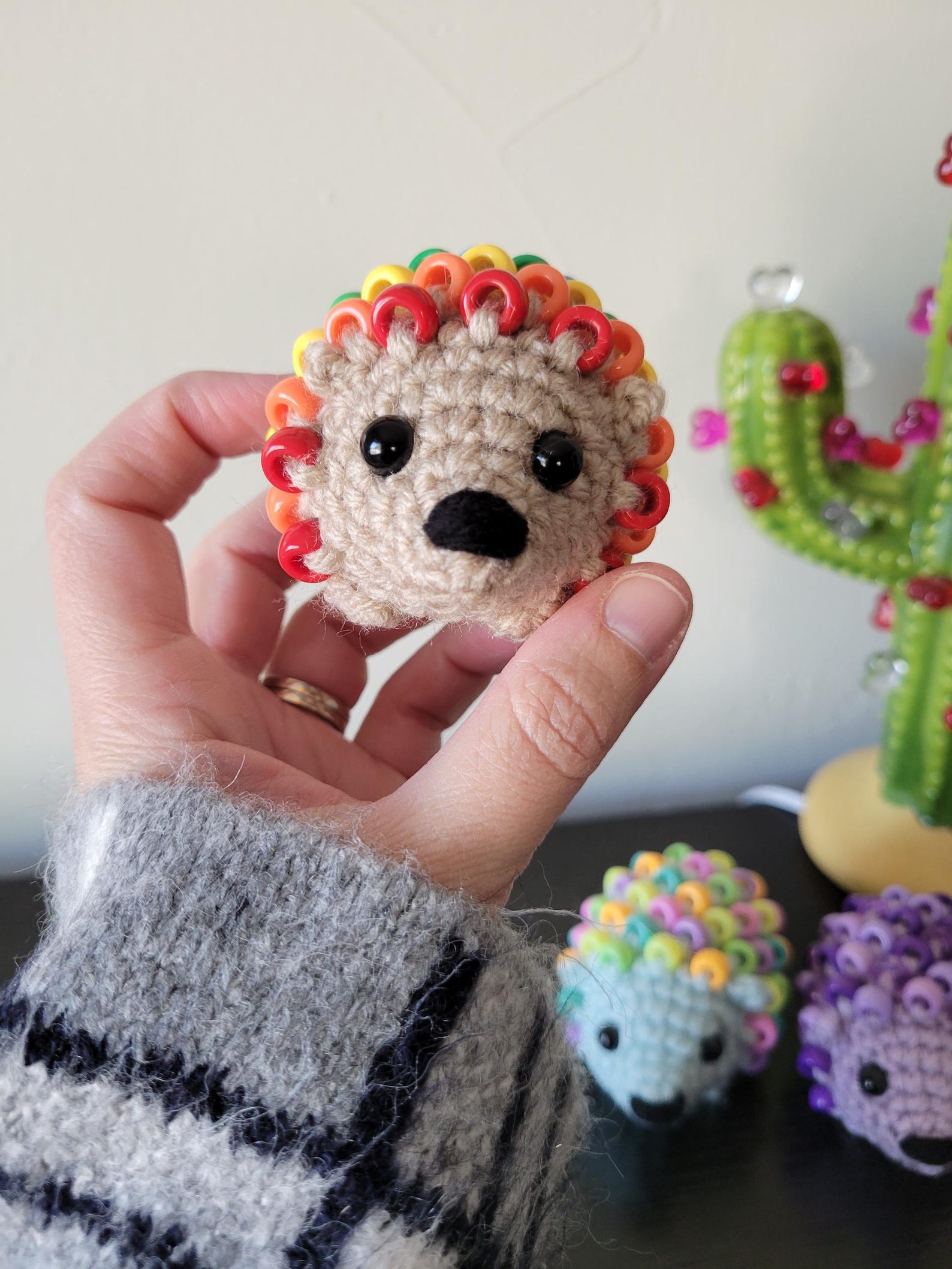 Beaded Hedgehog Fidget Toy: Colorful Desk Pet - Etsy