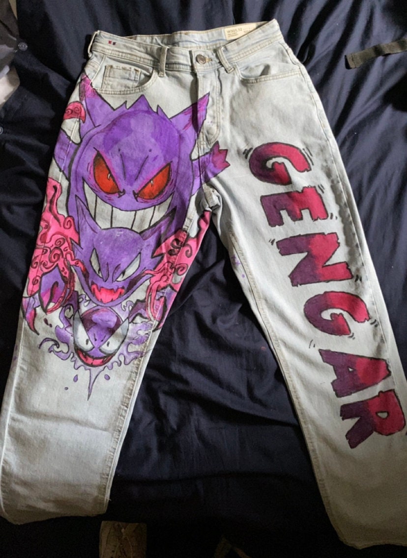Hand Made Custom Gengar Jeans - Etsy