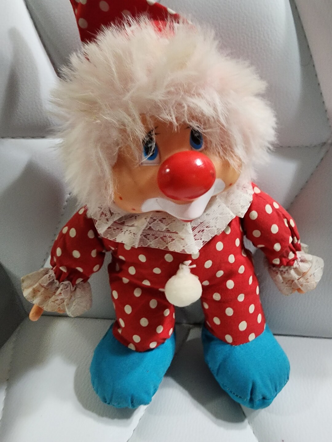 Vintage Applause Brand Plush Clown With Plastic Face - Etsy