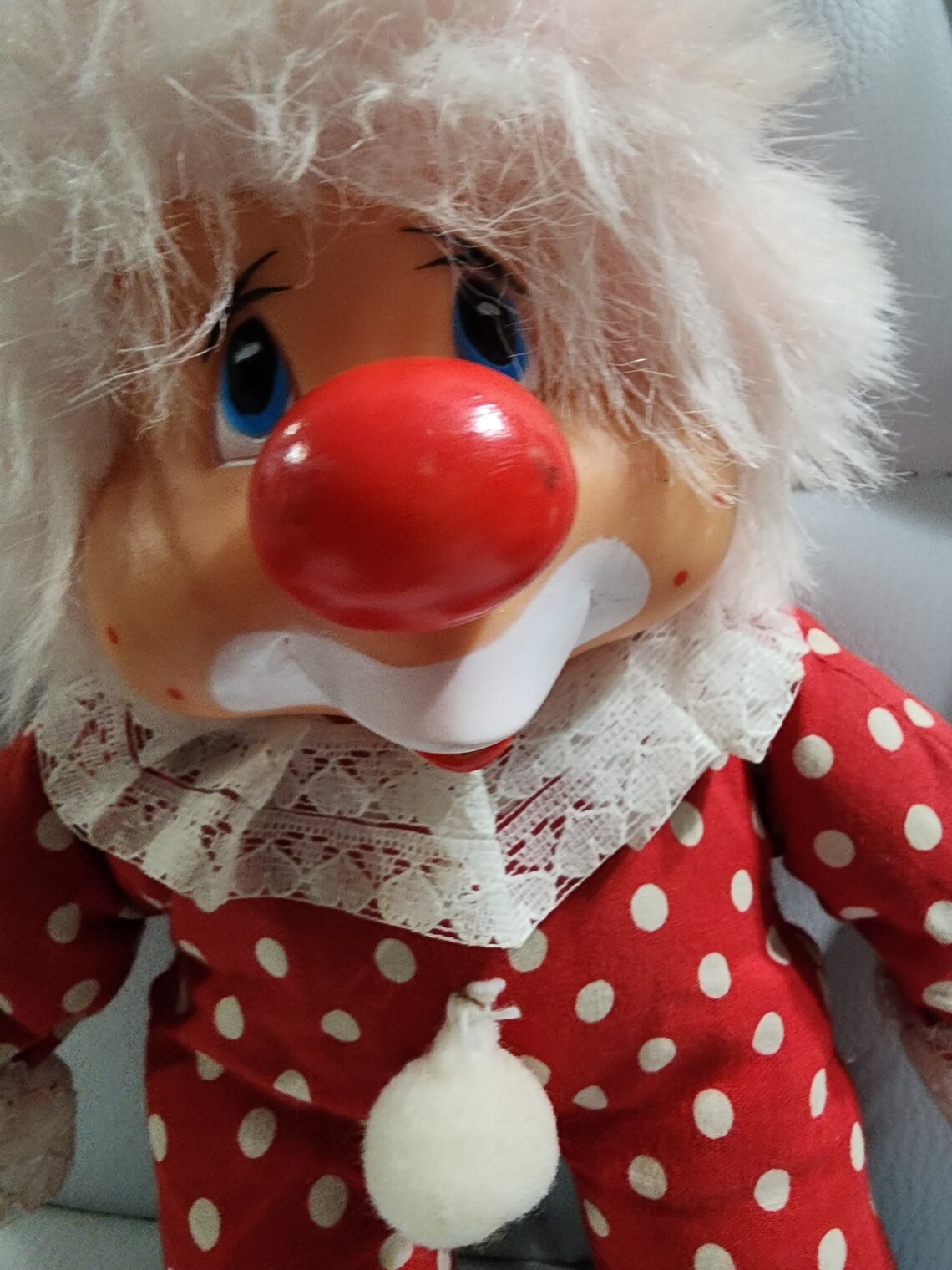 Vintage Applause Brand Plush Clown With Plastic Face - Etsy