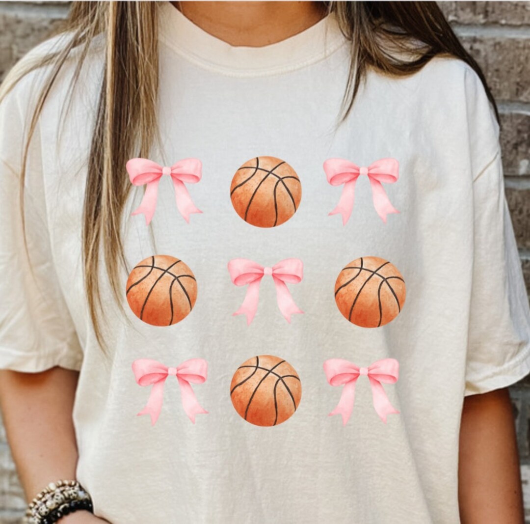 Coquette Basketball PNG Preppy Pink Bow Sports Sublimation Design ...