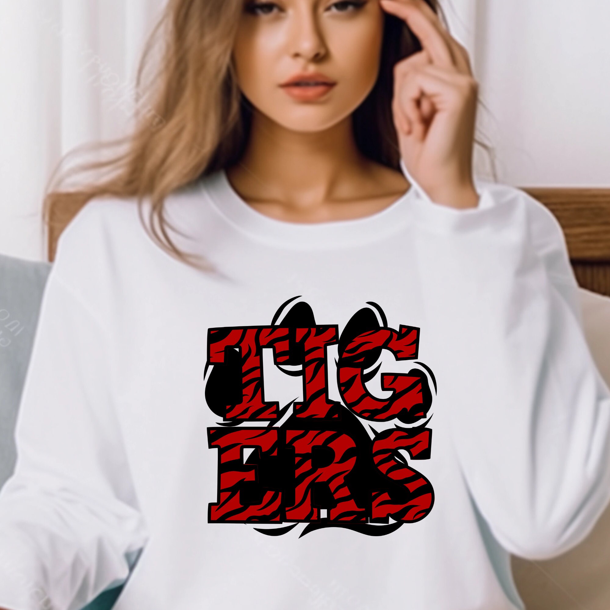 Tigers PNG Red Black Sublimation Design Sports Mascot Png With and ...