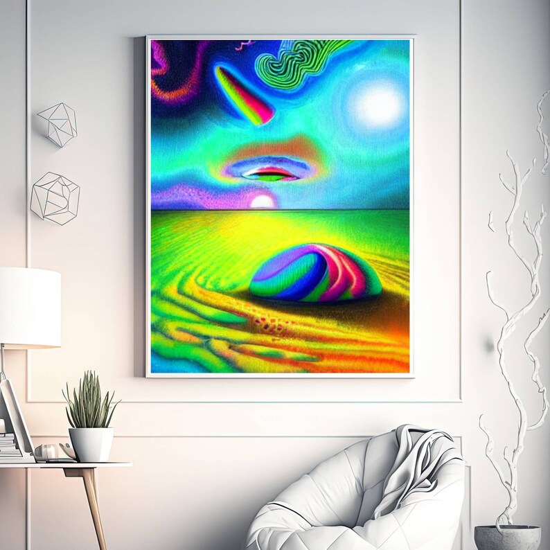 Weirdcore Digital Art Print Goth Wall Art, Abstract Printable Art ...