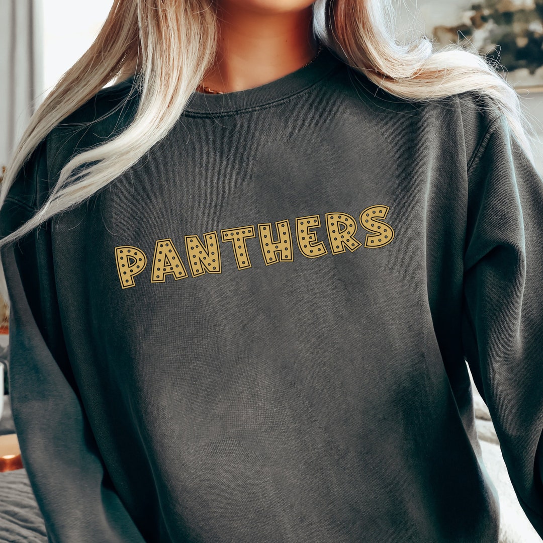 Panthers PNG Gold Retro Sublimation Design Sports Mascot Graphic for ...