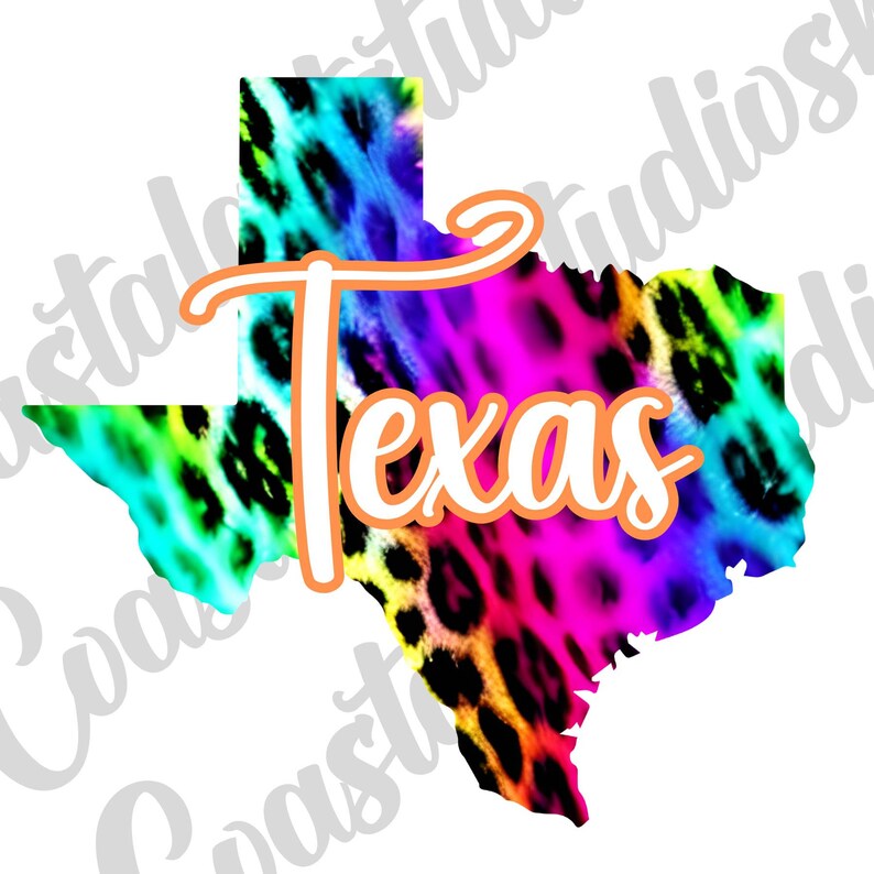 Texas Neon Leopard PNG Sublimation Design Texas Png for - Etsy