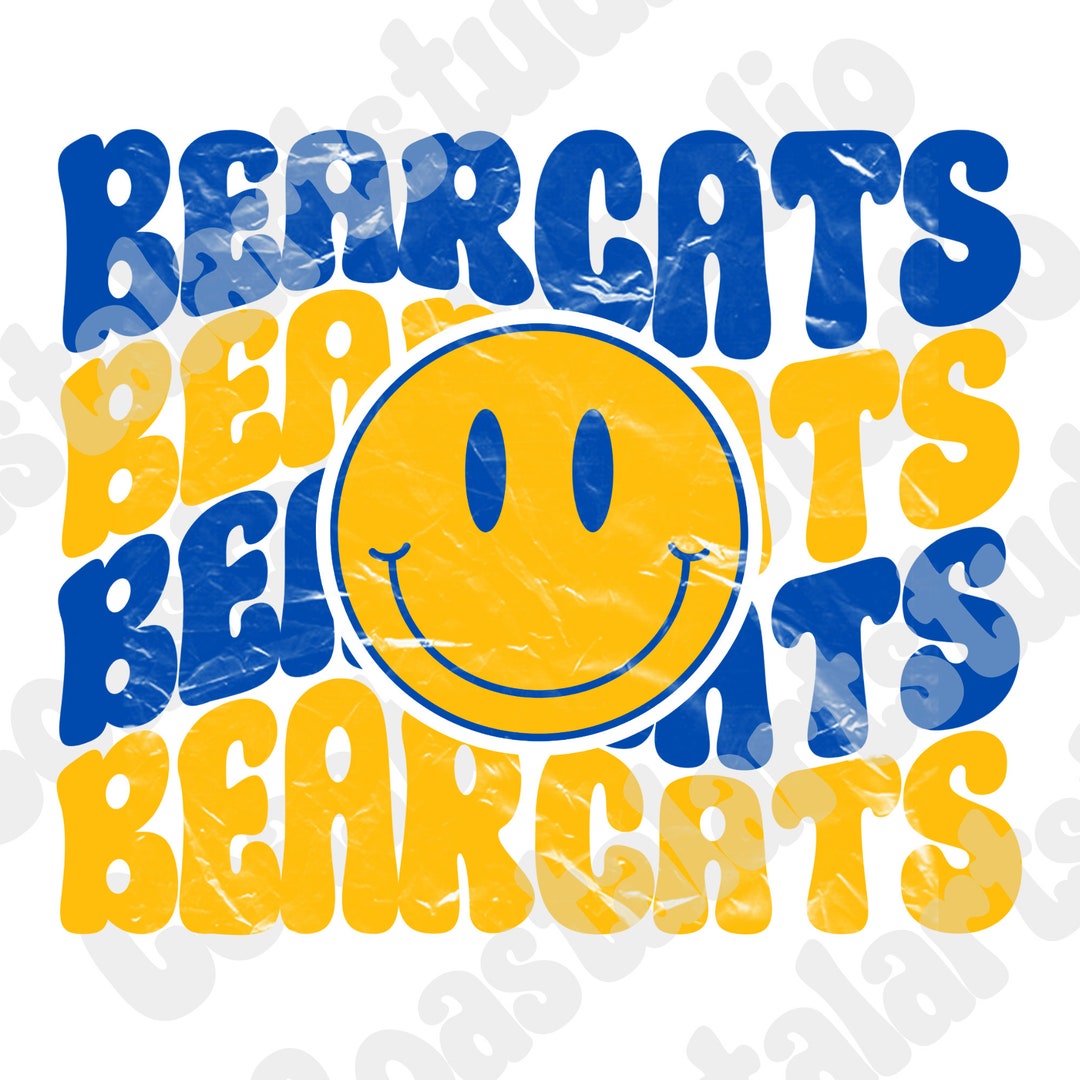 Bearcats PNG Distressed Retro Wavy Font Sublimation Design Team Mascot ...