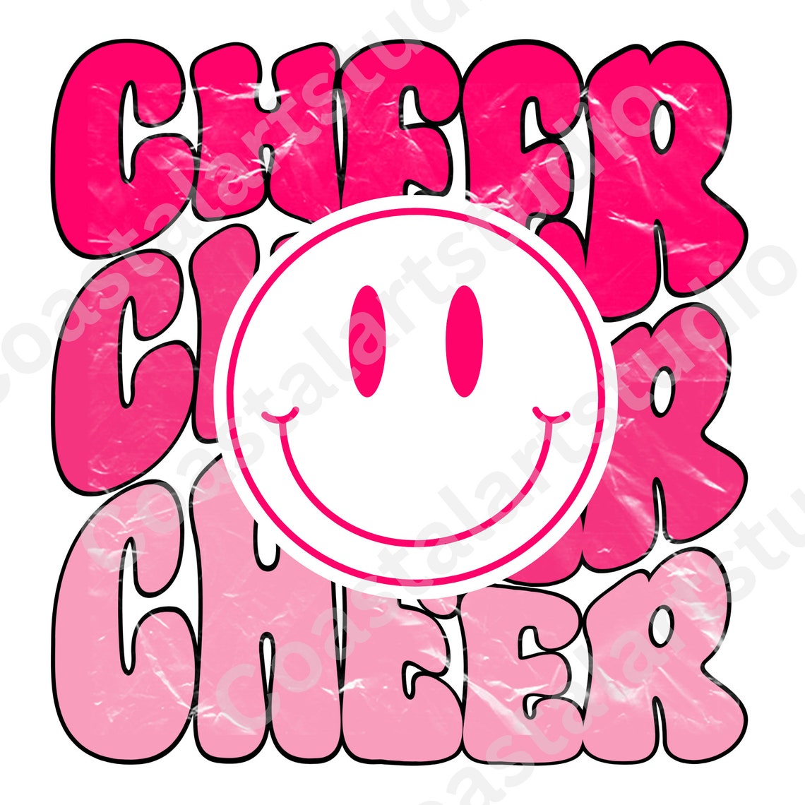 Cheer PNG Retro Wavy Text Sublimation Design Cheerleader Graphic for ...