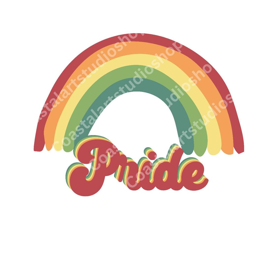 Retro PRIDE PNG Rainbow Digital Download Sublimation Design Lgbtqia ...