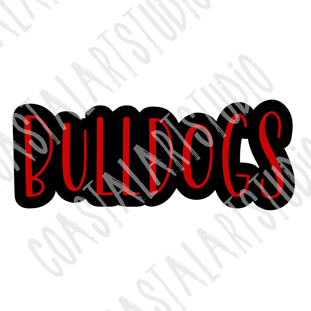 Bulldogs PNG Sports Mascot Sublimation Design Handwritten Font School ...