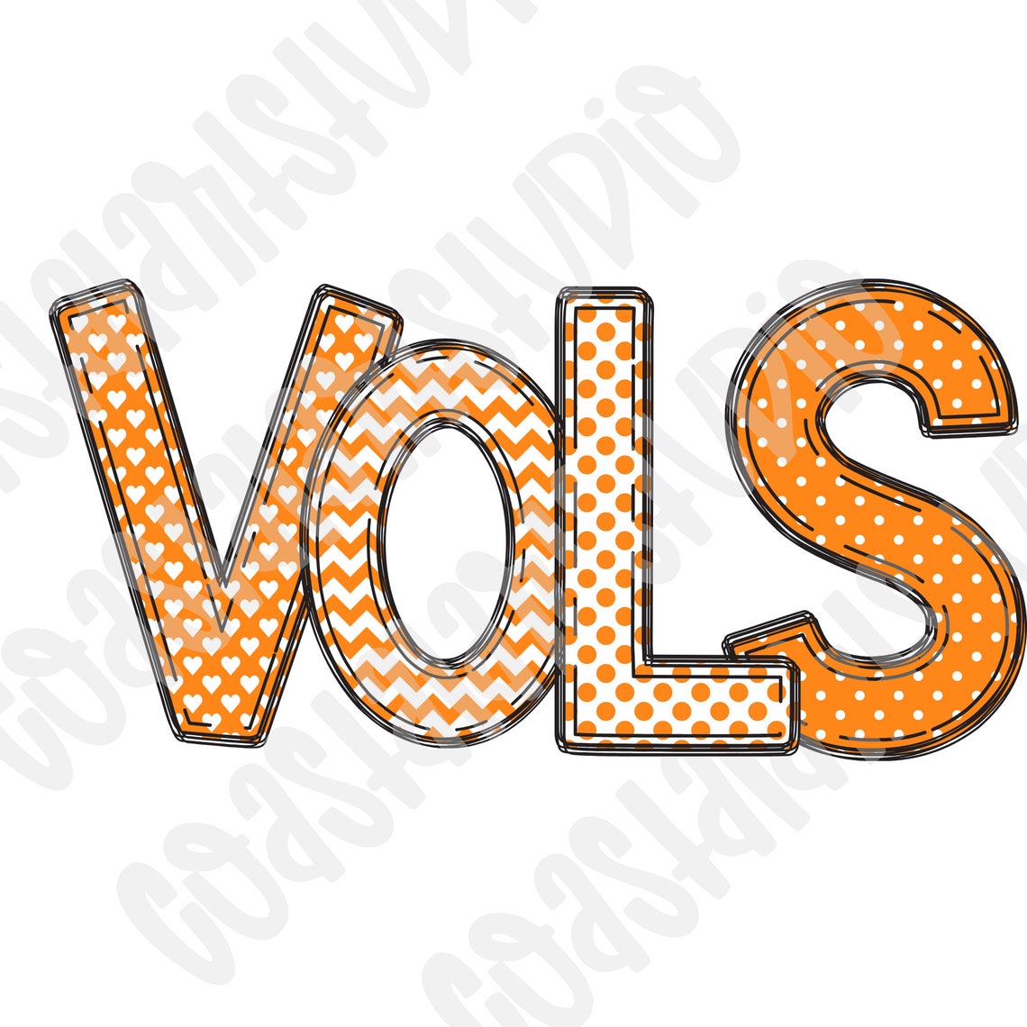 Tennessee Vols PNG Doodle Letters Sublimation Design, Tn Volunteers PNG ...