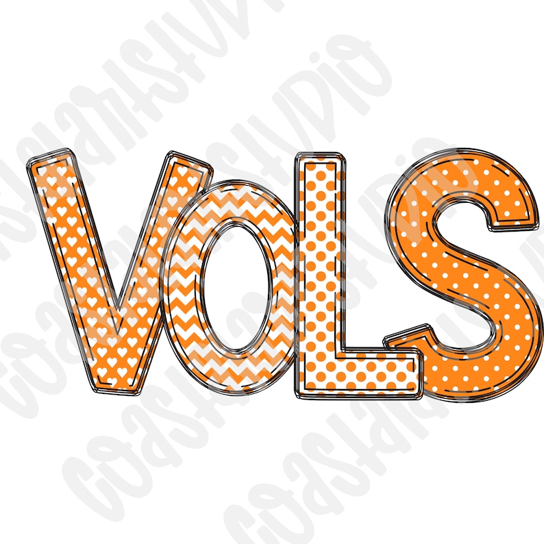 Tennessee Vols PNG Doodle Letters Sublimation Design, Tn Volunteers PNG ...
