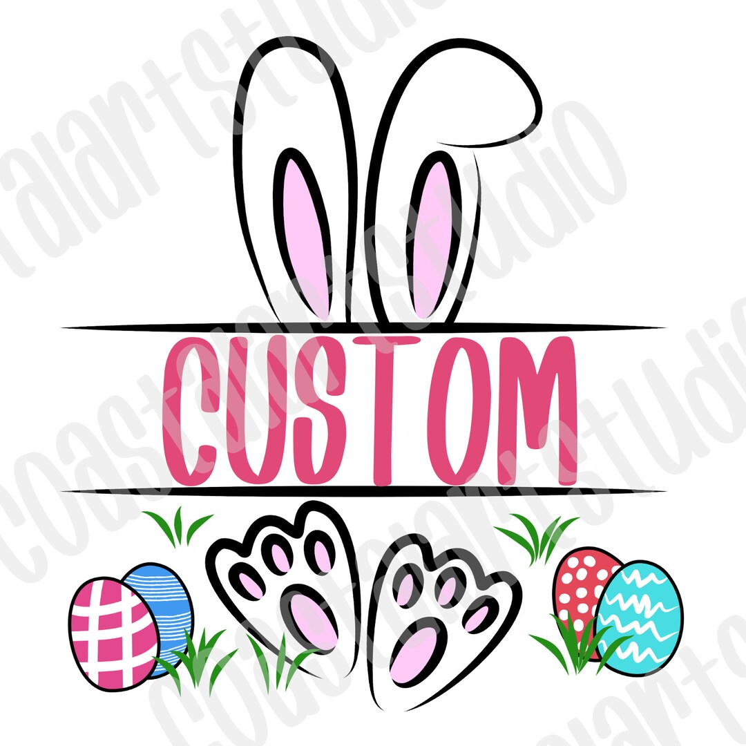Easter Custom PNG, Personalized Easter Bunny Graphic, Easter Monogram ...